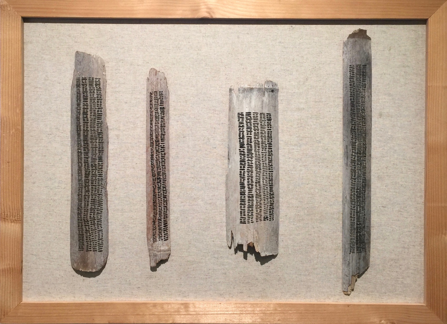 Binary Code Calligraphy on Bamboo Slips | Christine Flint Sato